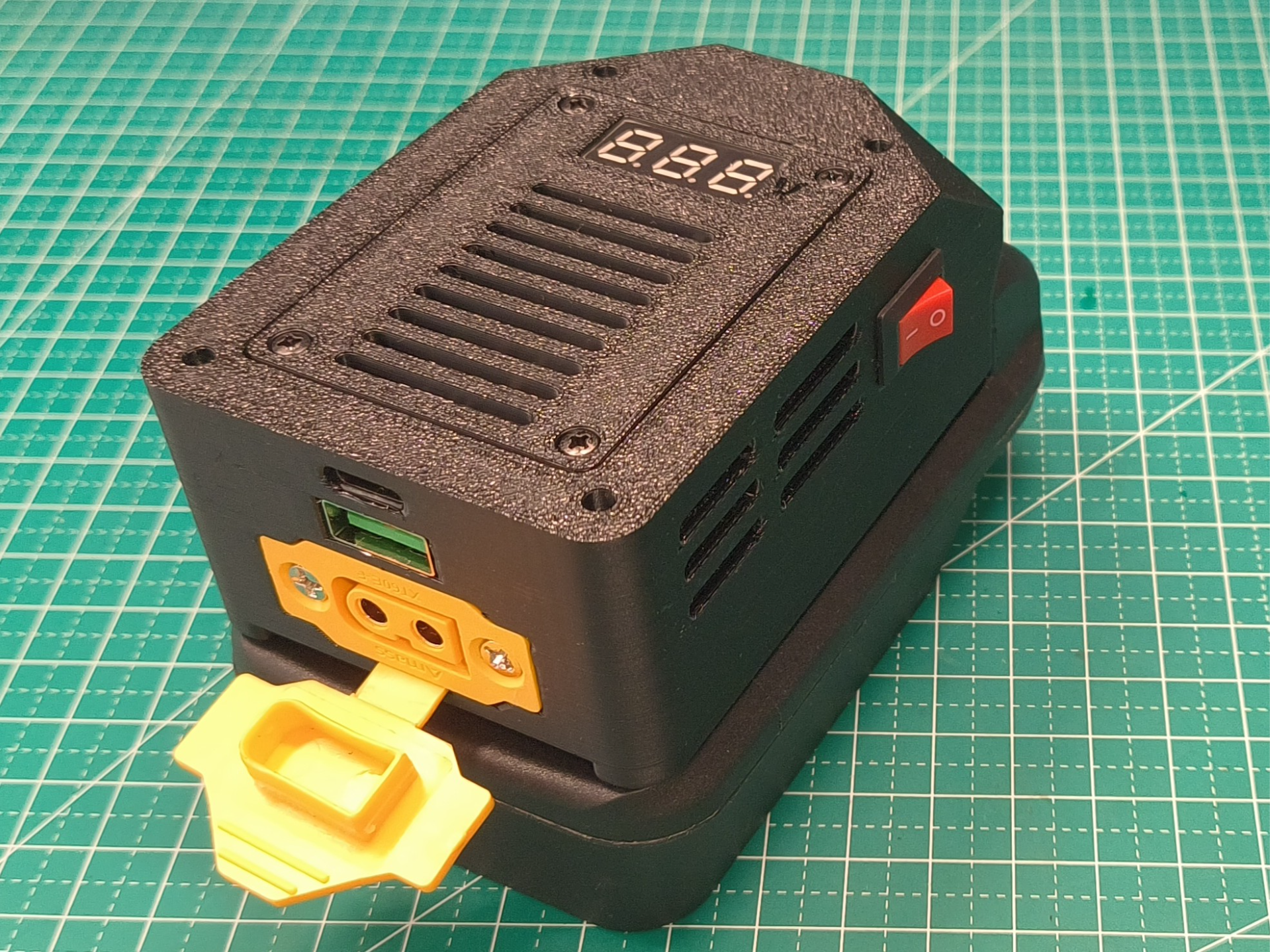 Dayou Power Tool Battery with 3518 Fast Charging Module and Voltmeter, XT60 and DC Power Outlets ...