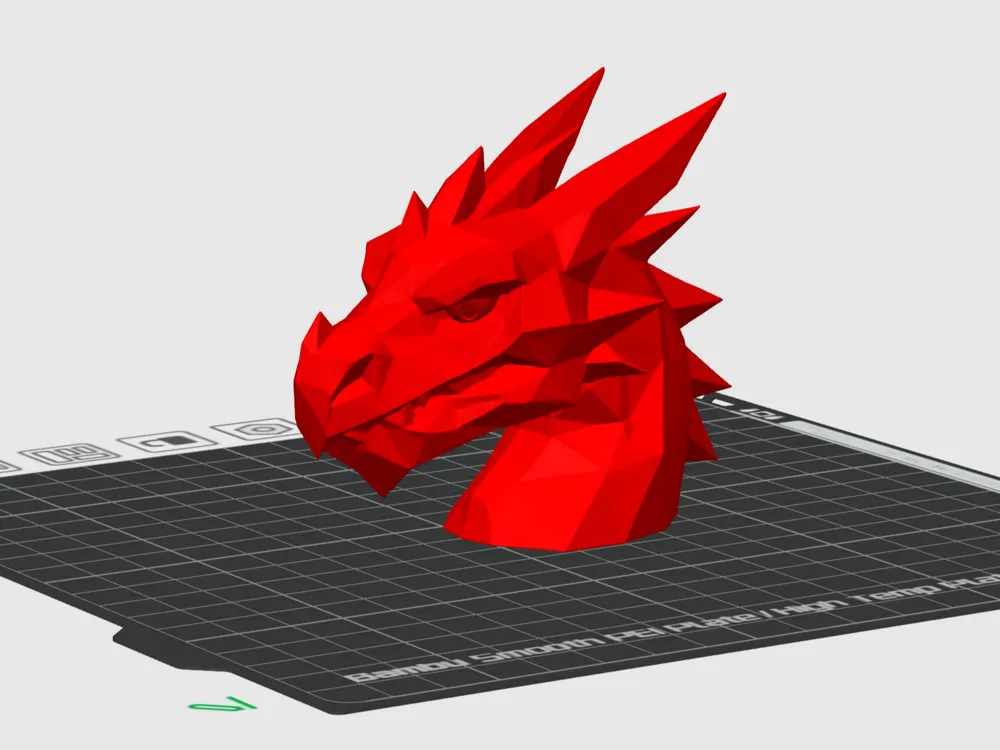 Dragon Head low poly - Free 3D Print Model - MakerWorld