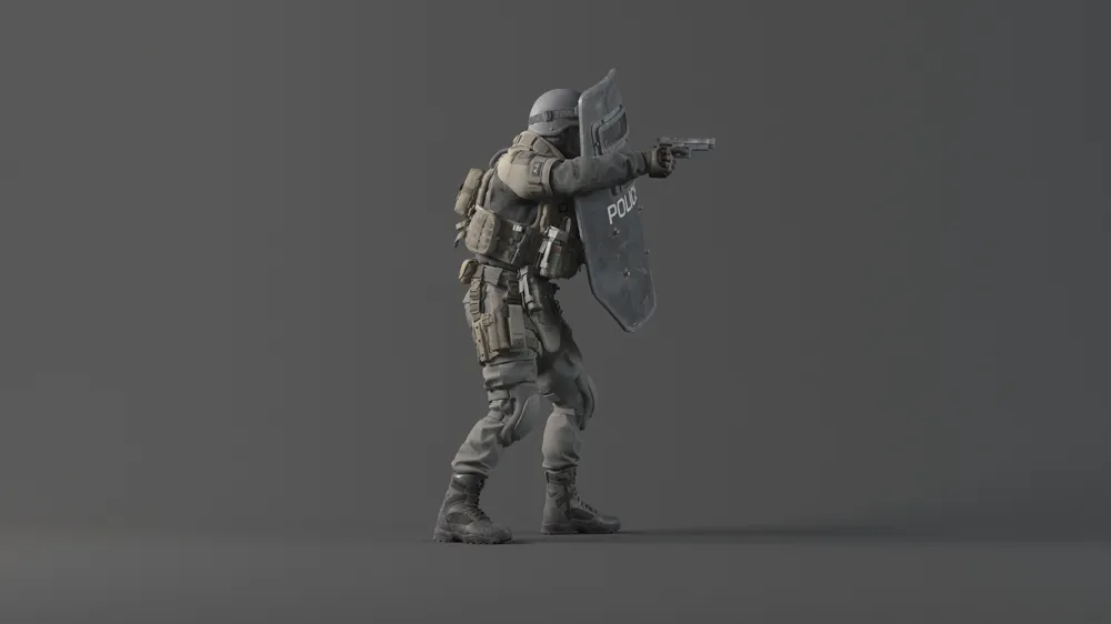Special Forces Soldier Combination Shield SWAT - Free 3D Print Model ...