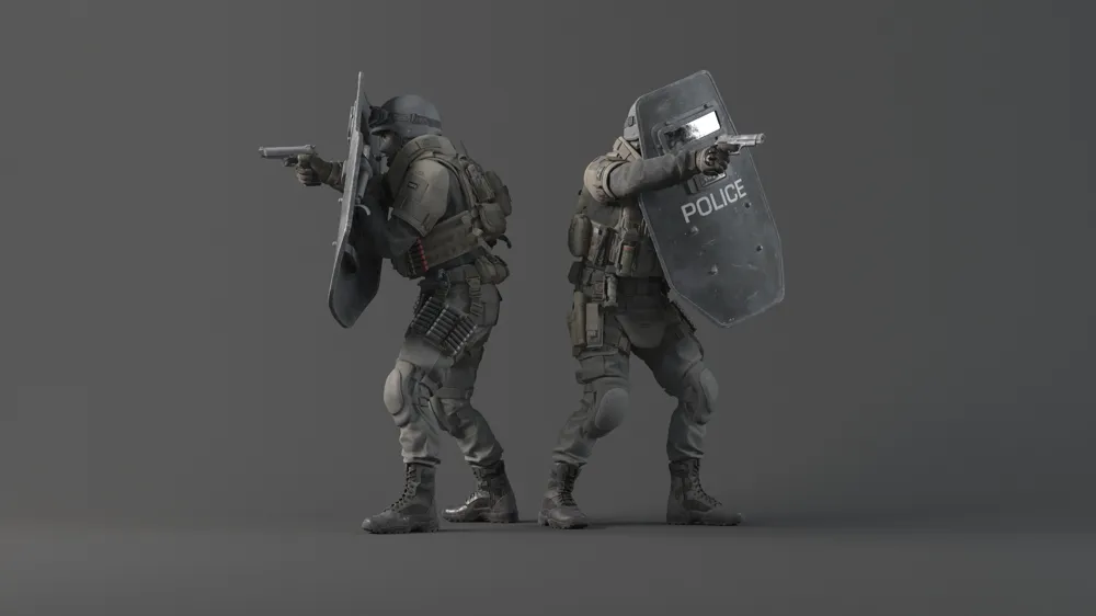 Special Forces Soldier Combination Shield SWAT by 天天向上 MakerWorld: Download Free 3D Models