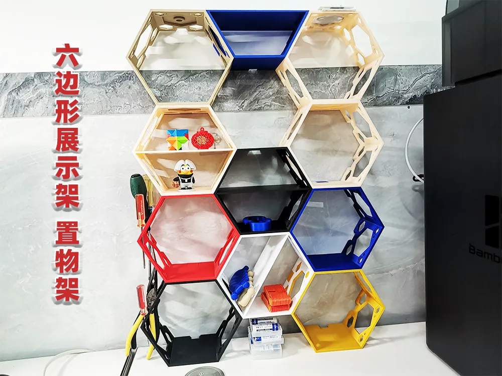 Hexagonal Display Stand Honeycomb Frame Grid Shelf by yongyia3D ...