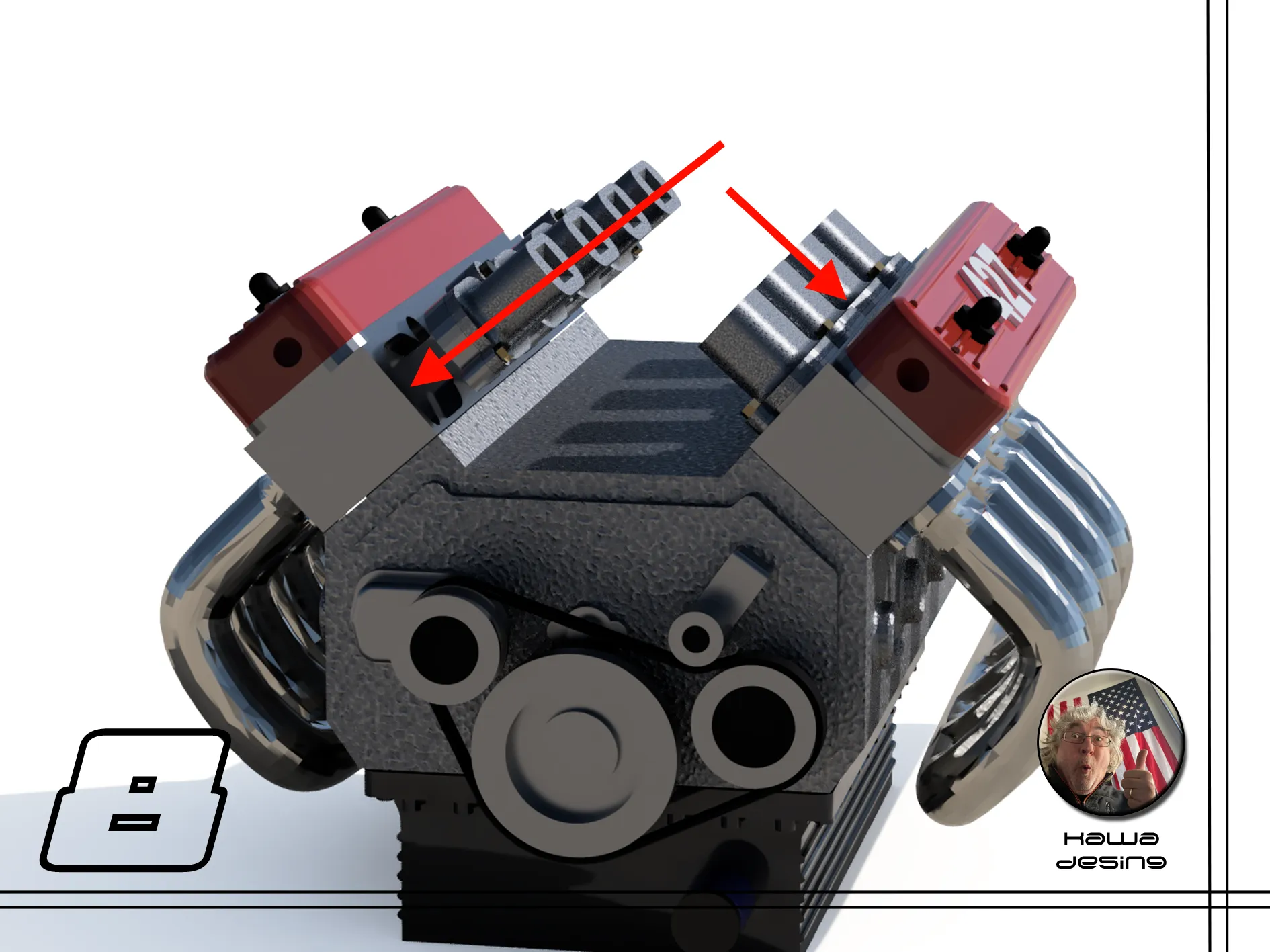 V8 Engine Supercharged Model by Kawa MakerWorld: Download Free 3D Models