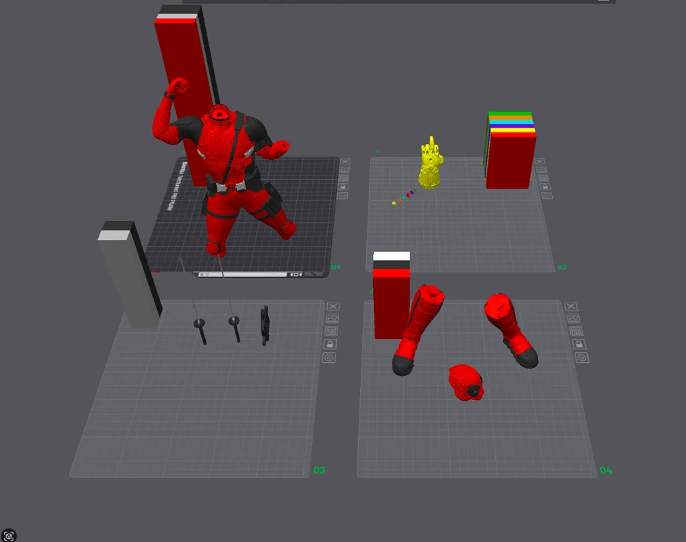 Deadpool with Infinity Gauntlet Modular 3D Model - Free 3D Print Model ...