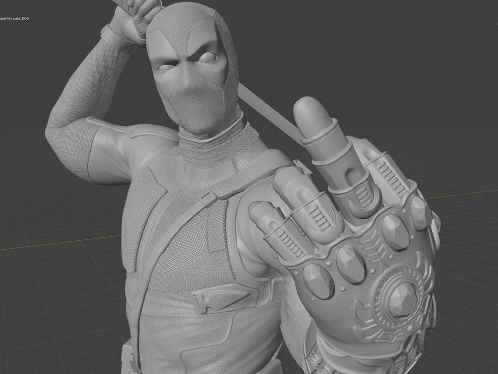 Deadpool with Infinity Gauntlet Modular 3D Model - Free 3D Print Model ...