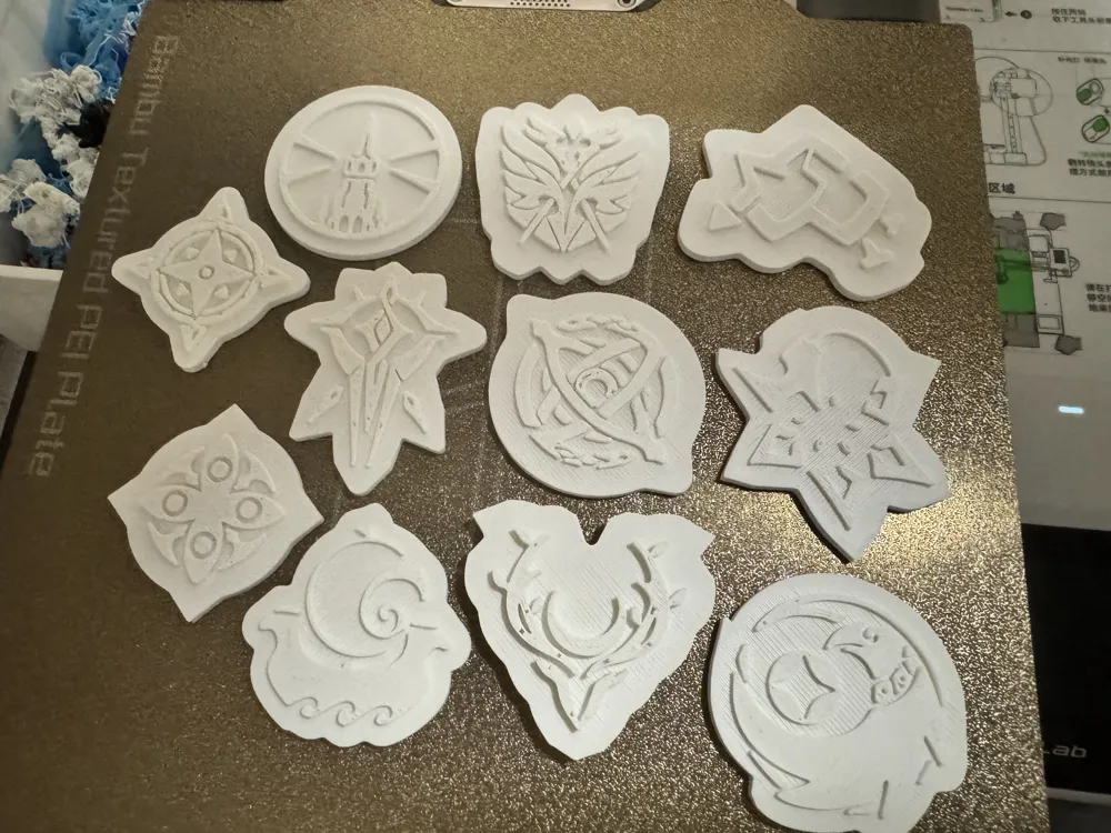 原神 「空月之歌」11个势力徽章 来自 HellSakura MakerWorld：免费下载 3D 模型