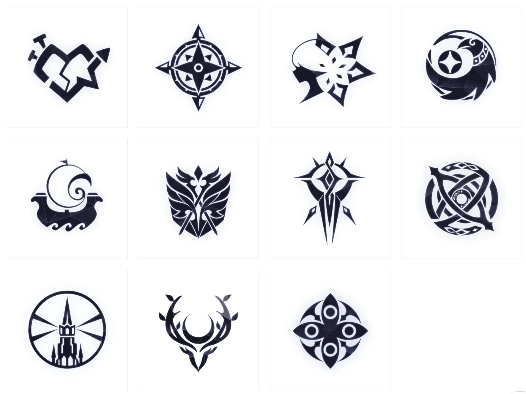 原神 「空月之歌」11个势力徽章 来自 HellSakura MakerWorld：免费下载 3D 模型