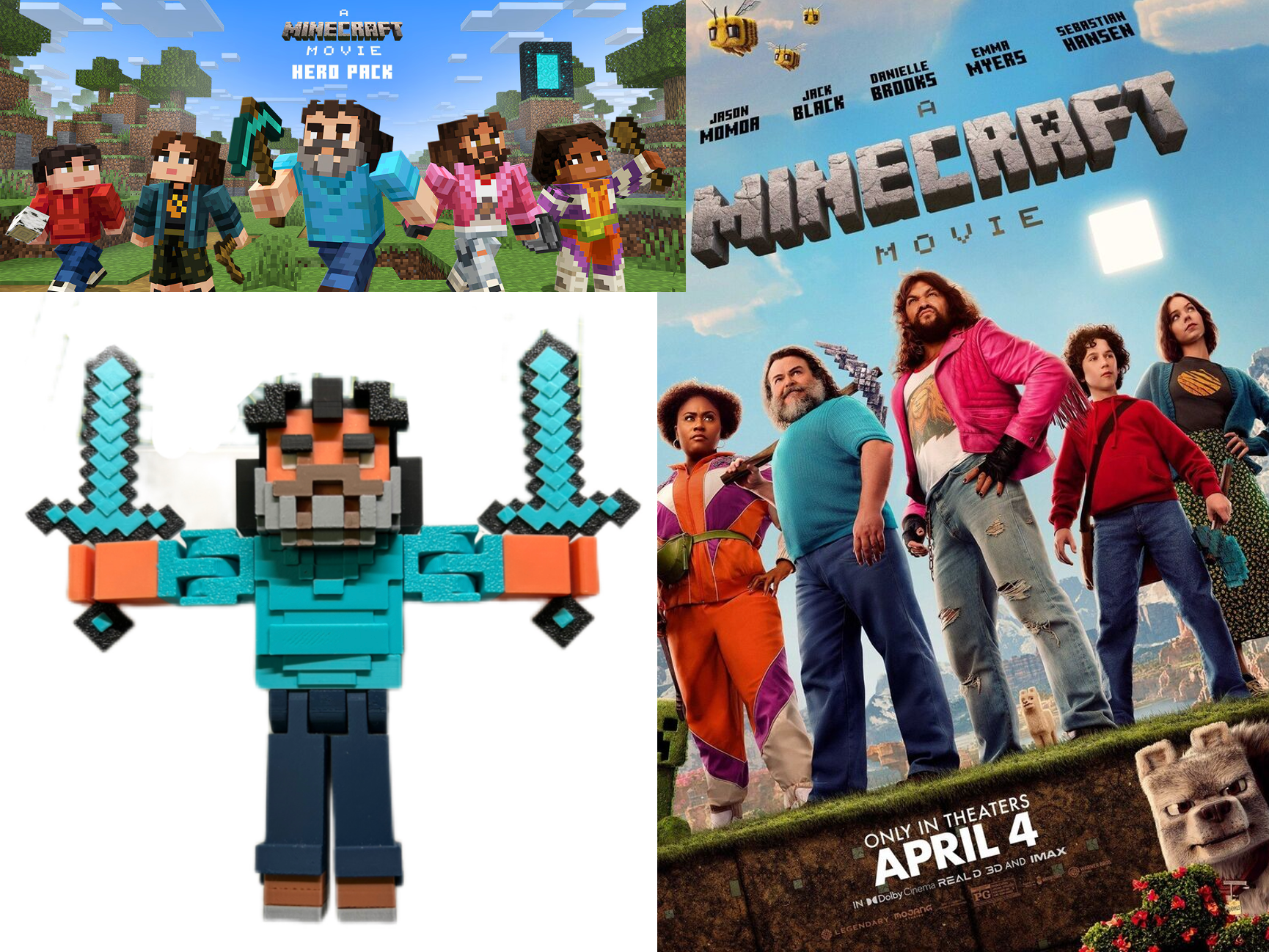 My World the Movie Diamond Sword No Bamboo Poop, Double-Sided 3D by ...