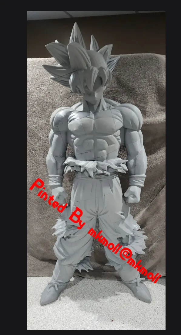 Life-Size Ultra Instinct Goku 420x420x420mm CUT - Free 3D Print Model ...