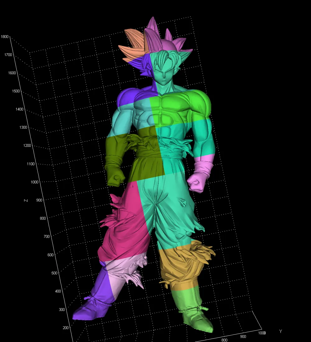 Life-Size Ultra Instinct Goku 420x420x420mm CUT - Free 3D Print Model ...