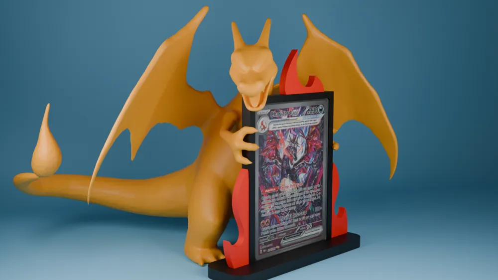 toploader stand charizard pokemon - Free 3D Print Model - MakerWorld