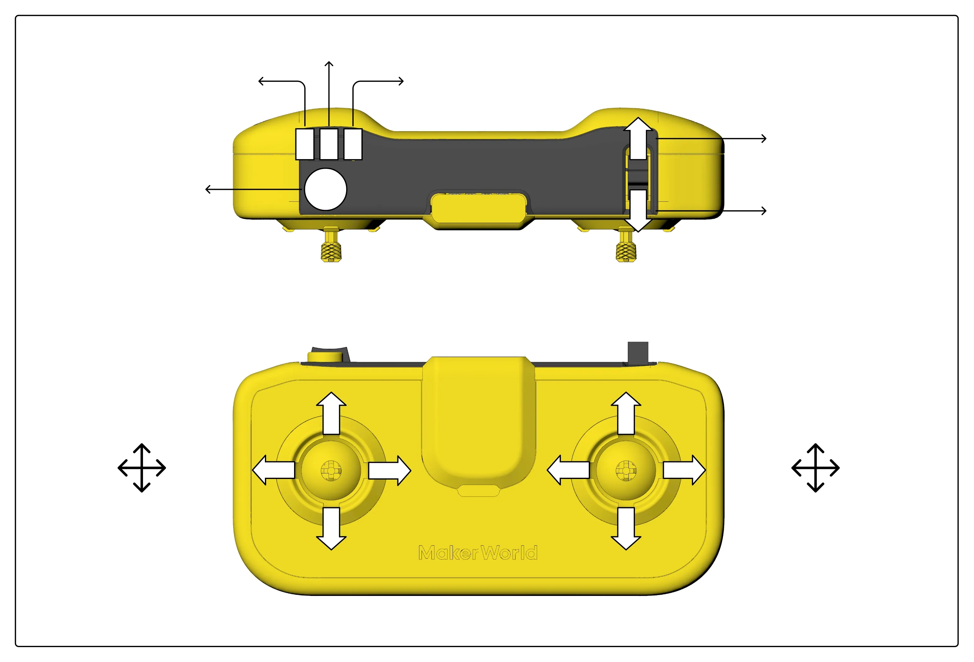CyberBrick 官方标准遥控器 - 免费 3D 打印模型 - MakerWorld