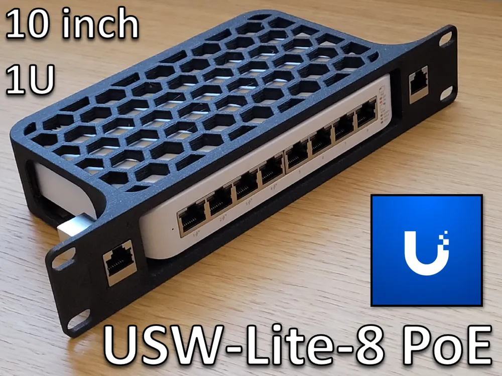 Ubiquiti Unifi USW-Lite-8 10 inch rack w keystones Remixed by Olo ...