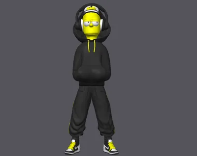Urban Vibes Bart Simpson – Blacked Out Drip by Ryan MakerWorld ...