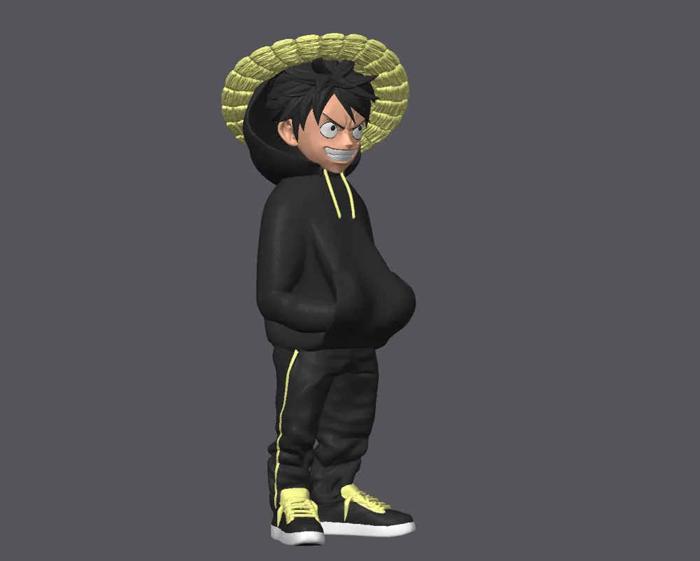 Urban Vibes Monkey D. Luffy – Blacked Out Drip - Free 3D Print Model ...