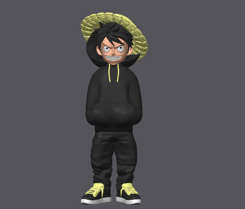 Urban Vibes Monkey D. Luffy – Blacked Out Drip - Free 3D Print Model ...