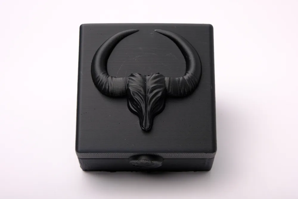 Horned Guardian Box – Gothic Bull Storage Box by black3dworksMakerWorld ...