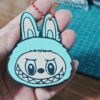Double-sided Labubu Keychain Figurine Model 3D Labubu Keychain 3D ...