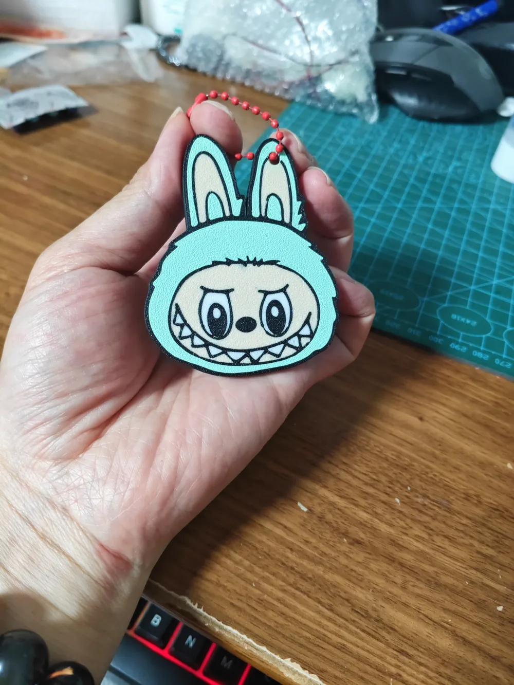 Double-sided Labubu Keychain Figurine Model 3D Labubu Keychain 3D ...