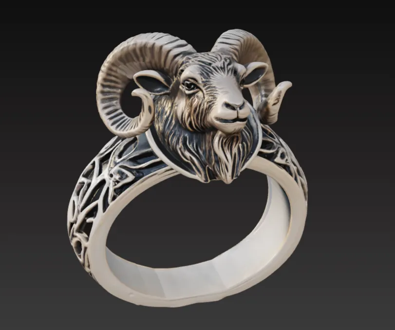 Goat Ring Animal Ring by xiaoyu MakerWorld: Download Free 3D Models