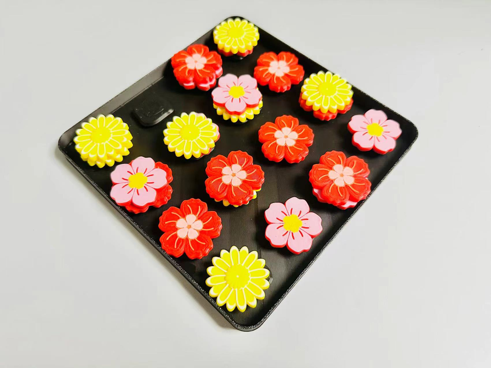 Educational toy, Connect Four, Wagashi design. Red and white create ...