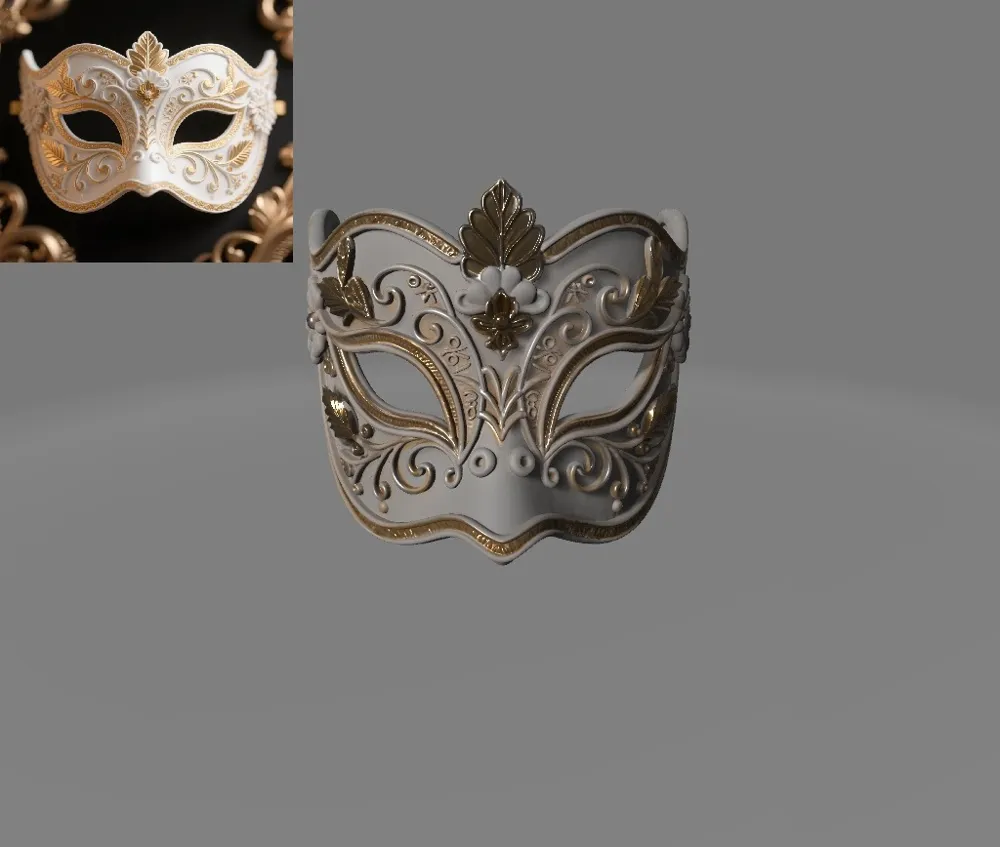 Venetian Carnival Mask Ornate Decorative - Free 3D Print Model - MakerWorld