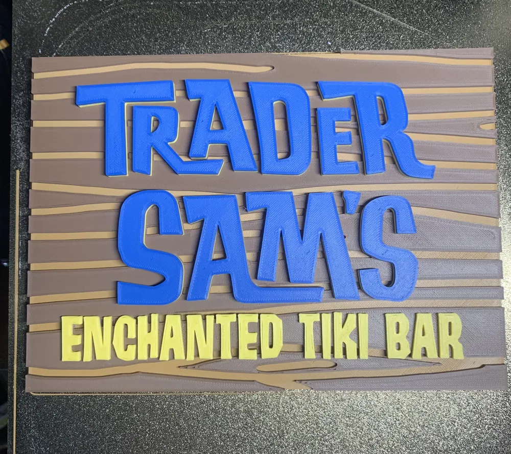Trader Sam's Enchanted Tiki Bar Sign - Free 3D Print Model - MakerWorld