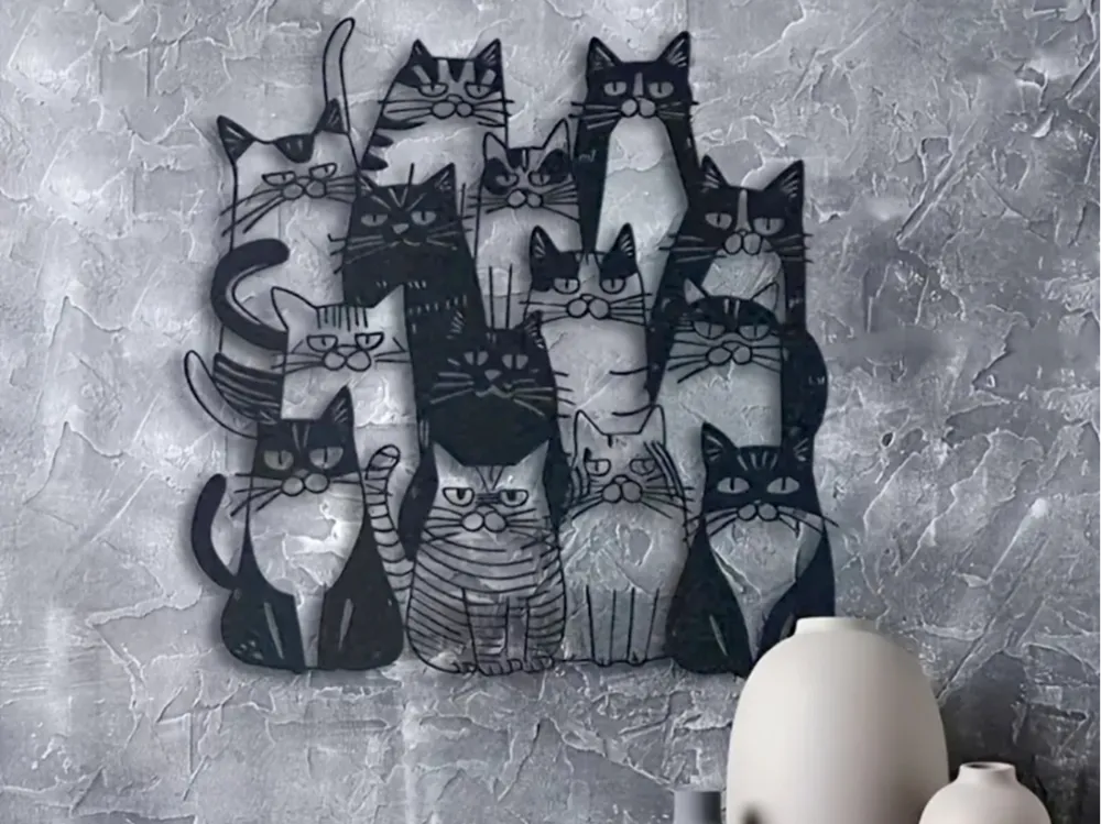 Cats Pack - Wall Decoration - Free 3D Print Model - MakerWorld