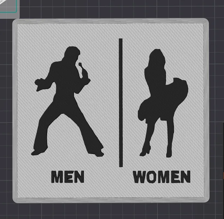 Elvis & Marilyn - Toilet Door Sign by carlos_peralMakerWorld: Download ...