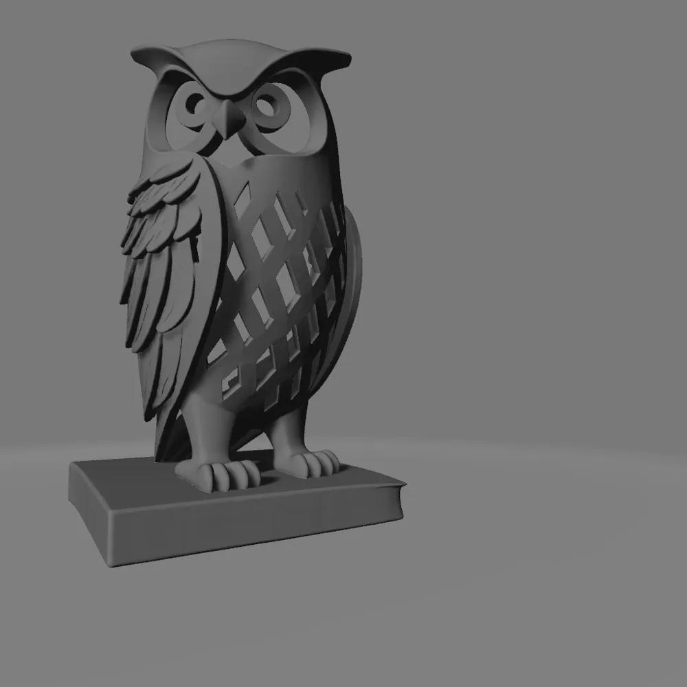 Hollow Owl Sculpture with Feather-Inspired Cutouts by Craftitect ...