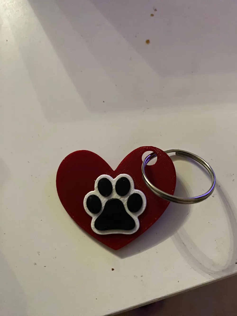Paw Print Heart Keychain by Yolandamarc MakerWorld: Download Free 3D Models