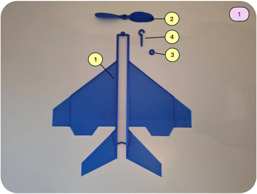 Wind-up aircraft "JetBuzz" - Free 3D Print Model - MakerWorld