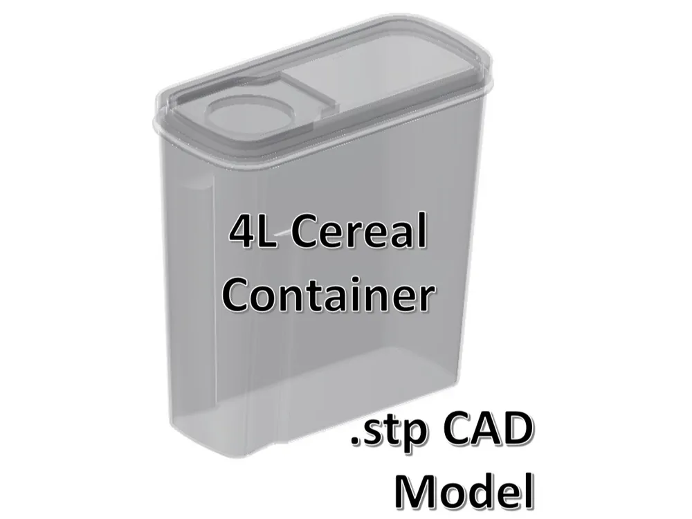 4L Cereal Container 3D Model (.stp file) by Engineered Reality ...