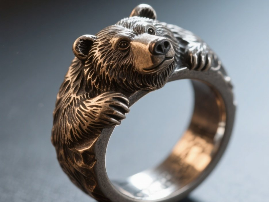 Brown Bear Ring Grizzly Bear Ring Animal Ring by xiaoyu MakerWorld ...