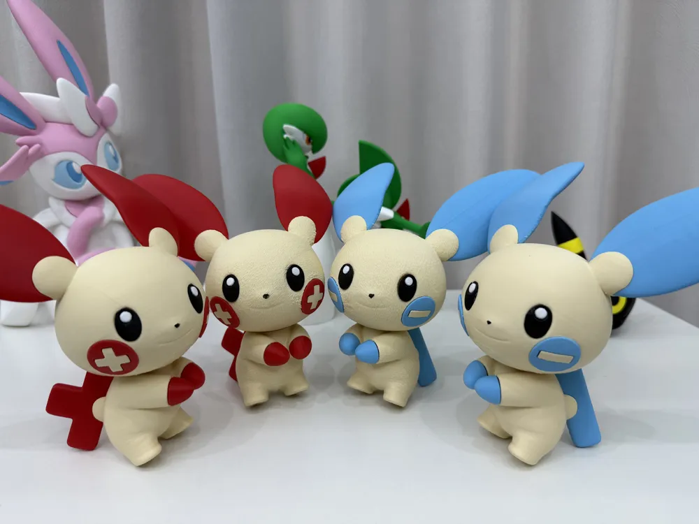 Plusle & Minun! (Two-color printing) - Free 3D Print Model - MakerWorld