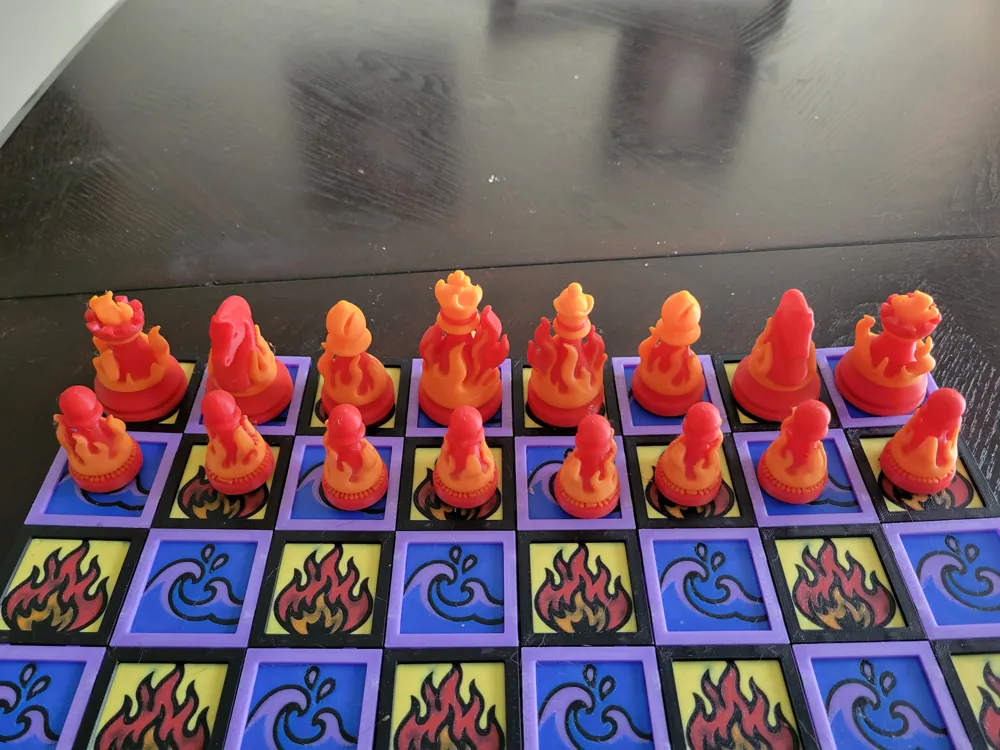 Water VS. Fire Chess Set by user_521458366 MakerWorld: Download Free 3D ...