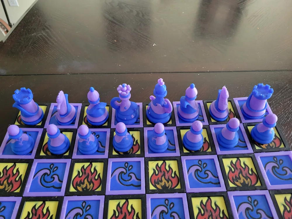Water VS. Fire Chess Set by user_521458366 MakerWorld: Download Free 3D ...