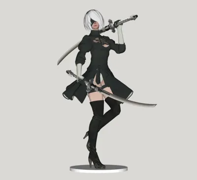 Dual-Bladed 2B NieR: Automata by TJJ MakerWorld: Download Free 3D Models