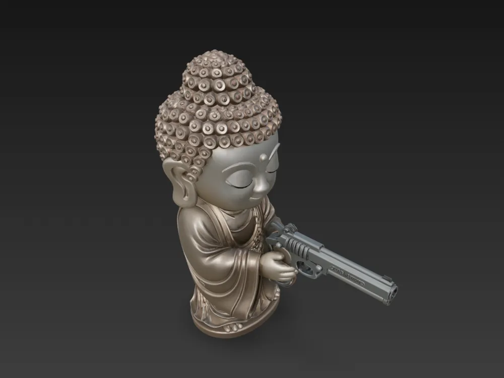 Gun Buddha - Free 3D Print Model - MakerWorld