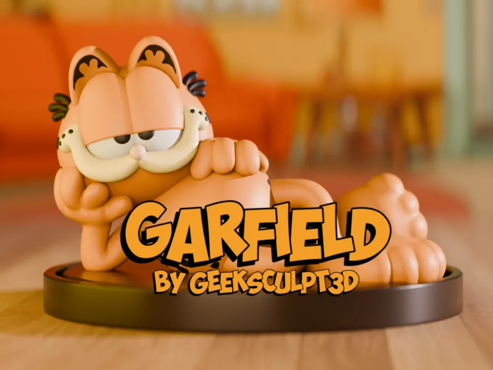 Garfield Sculpture – Iconic Cartoon Cat Figurine by GeekSculpt3D ...