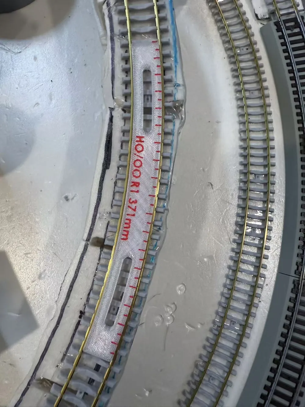 Train Model Track Gauge HO OO Track Ruler 180mm R1 to R3 SET Gauge by ...