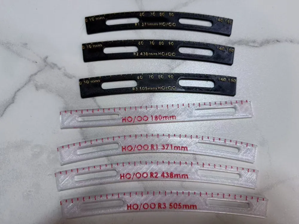 Train Model Track Gauge HO OO Track Ruler 180mm R1 to R3 SET Gauge by ...