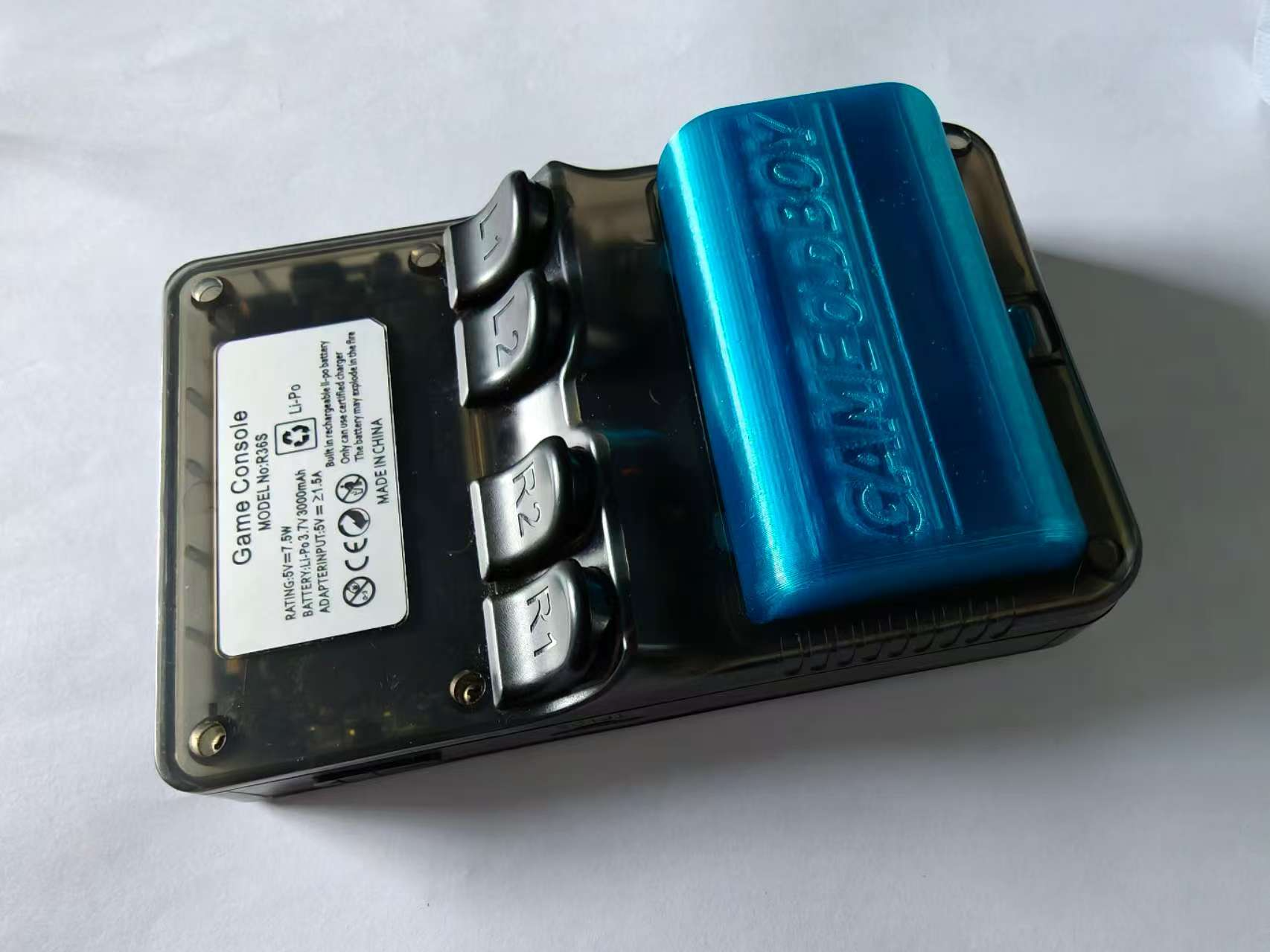 Open-Source Handheld R36S Dual 18650 Battery Back Cover by user ...