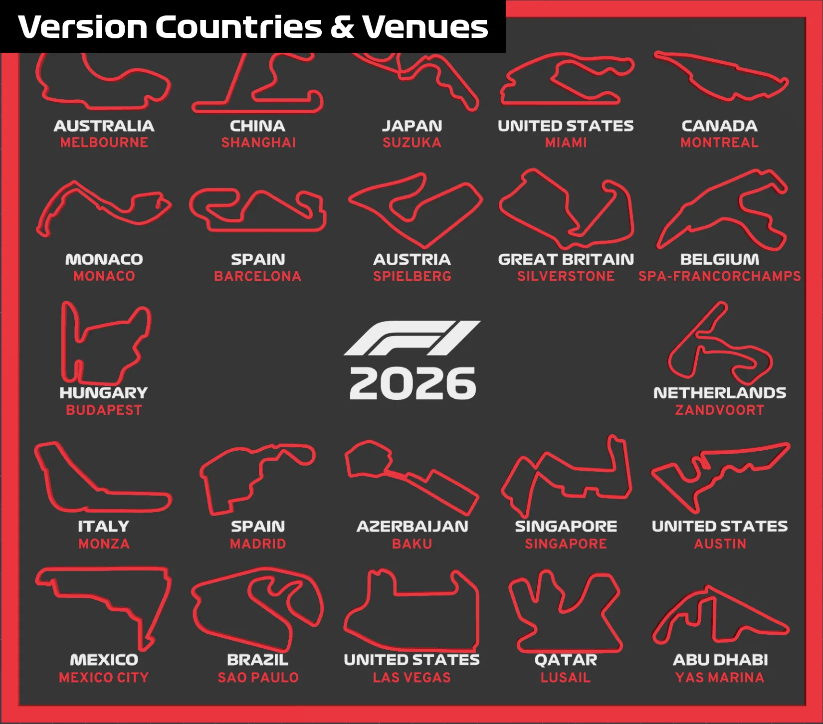 2026 Formula 1 Calendar F1 - Free 3D Print Model - MakerWorld
