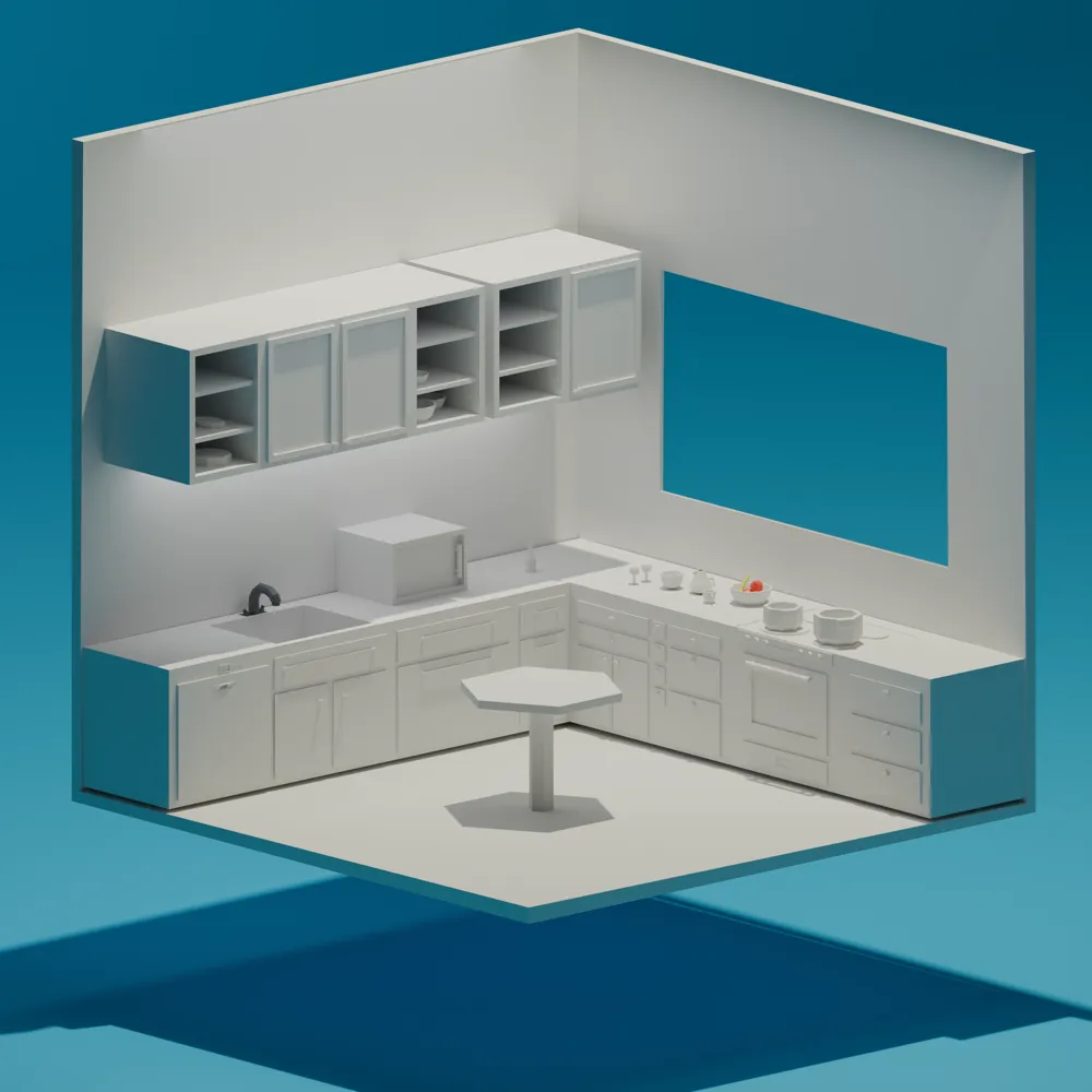 Low Poly Kitchen Diorama by Dave MakerWorld: Download Free 3D Models
