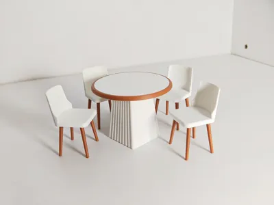 1:12 Modern Style Dining Set by MiniCraft3D MakerWorld: Download Free 3D Models