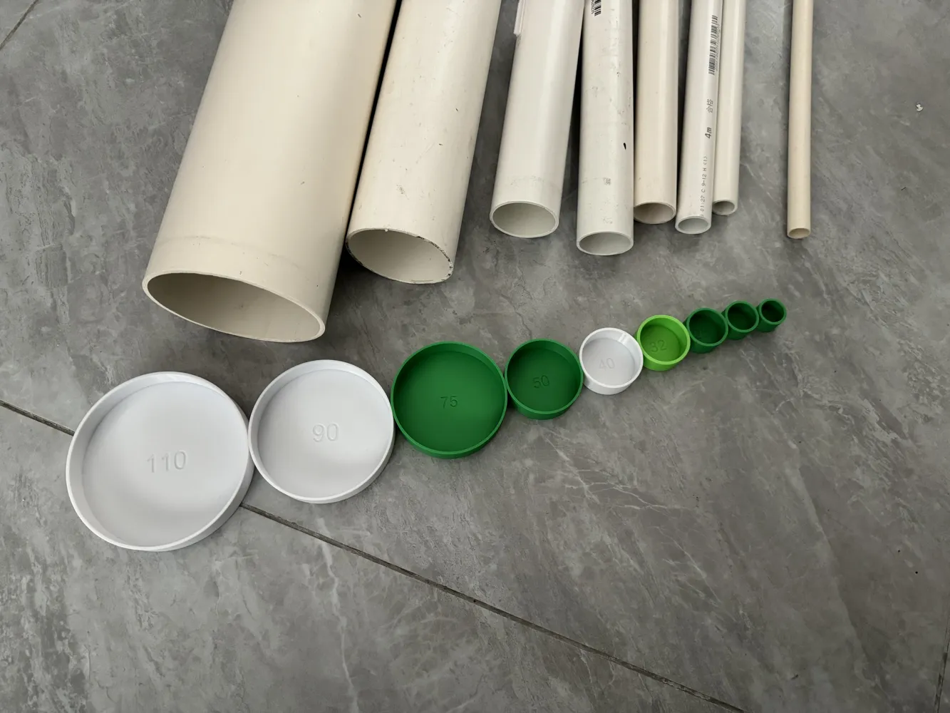 PVC pipe end caps, decorative pipe protection caps, plugs for 16, 20 ...