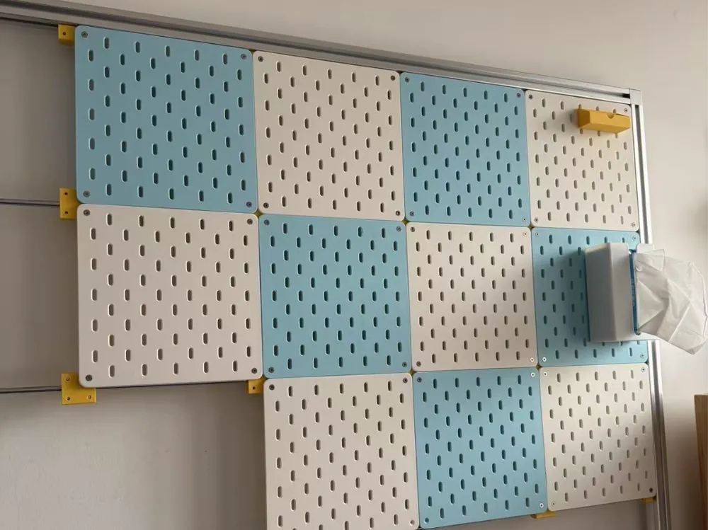 Solución de instalación de panel perforado (perfiles de aluminio y ejes ...