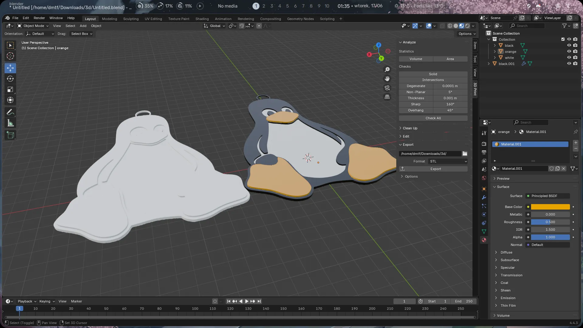TUX (Linux) keychain Remixed by dmtf MakerWorld: Download Free 3D Models