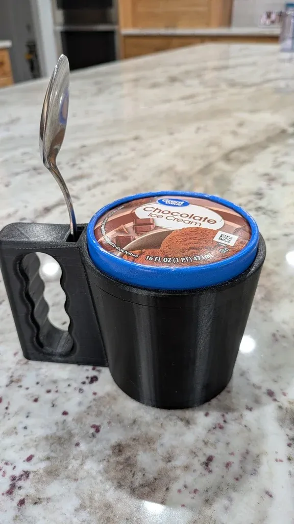 Pint ice cream holder by Fedde MakerWorld: Download Free 3D Models