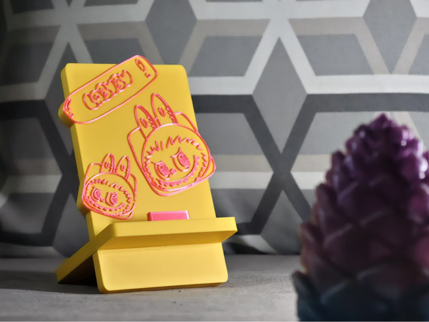 Labubu phone stand, no supports needed, easy assembly by user ...